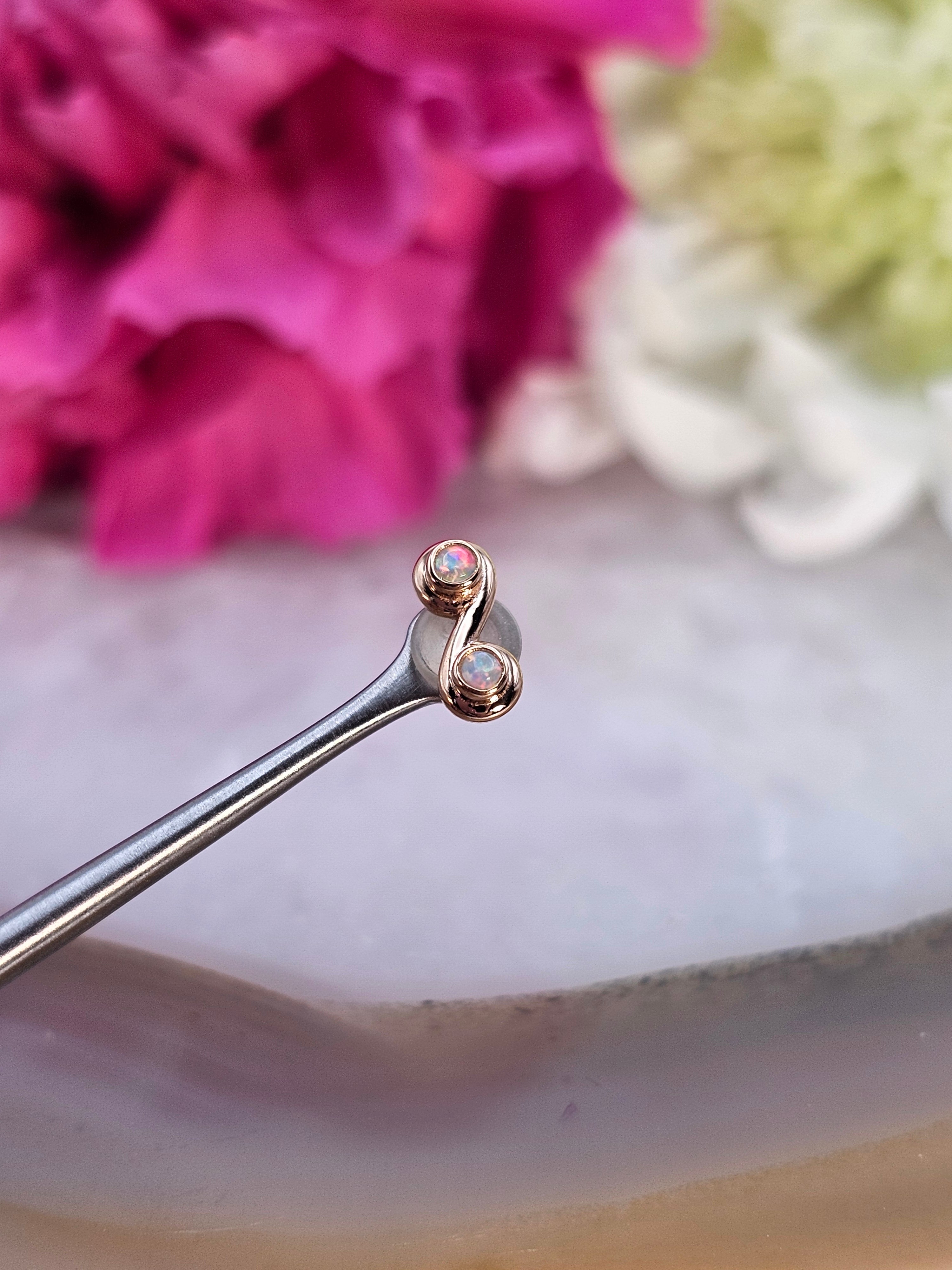 BVLA rose gold Double Swirl with Opal – Facet Piercing and Fine Jewelry